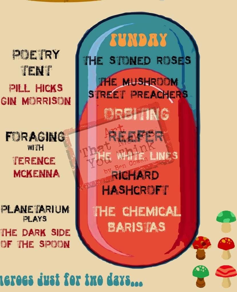 Comfortably Numb - A festival poster for the drug-addled bands – Art ...